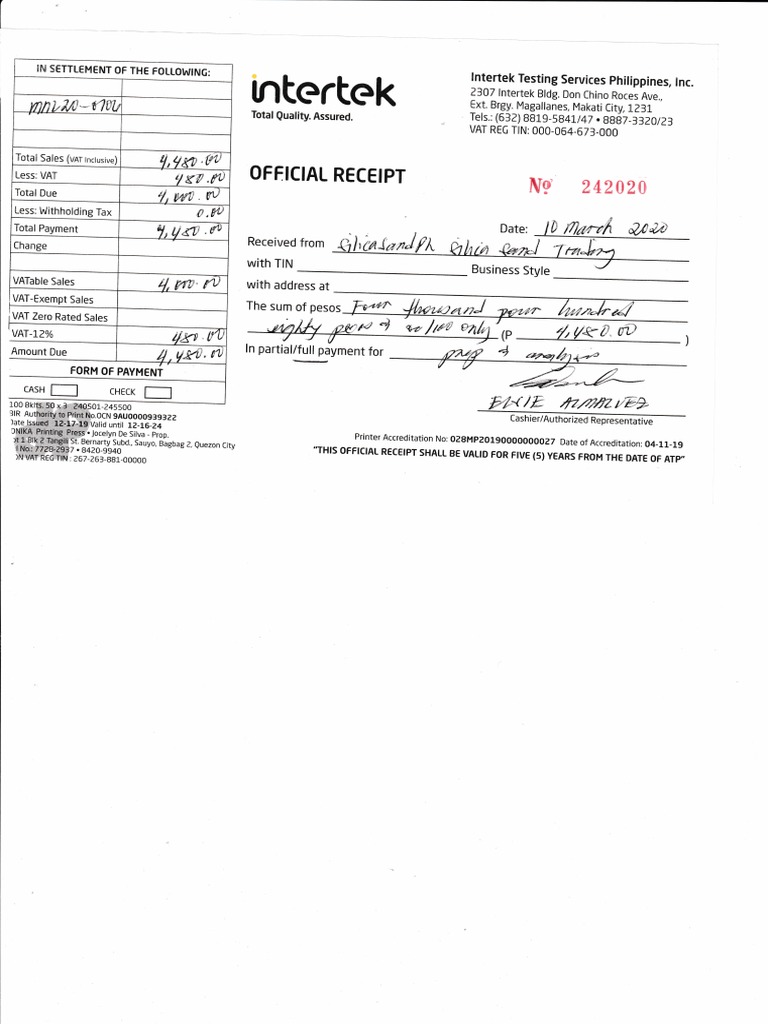 SilicaSandPh Intertek Lab Test Silica Quartz (SQSM) | PDF | Business ...