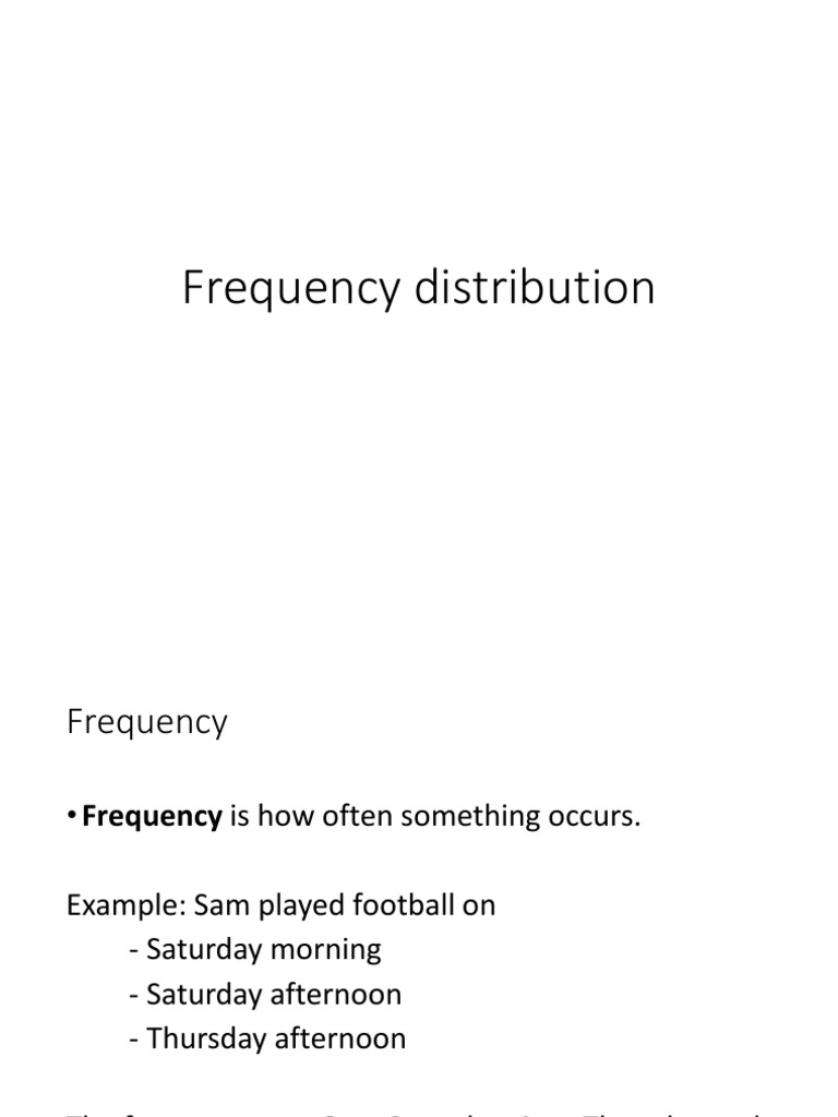 Frequency Distribution & Measures of Central Tendency | PDF | Mean ...