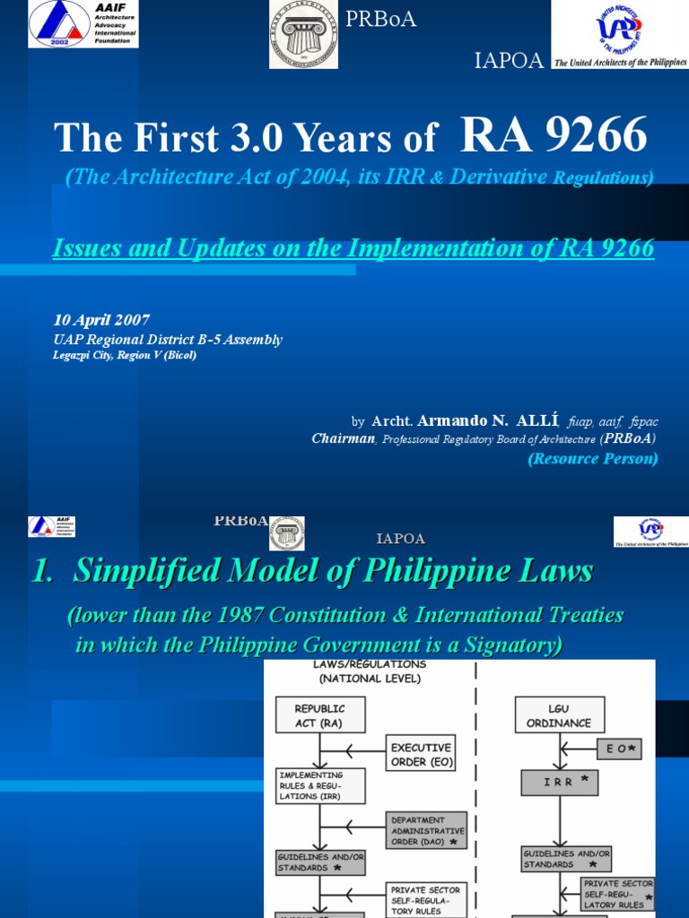 RA 9266 Implementation Issues and Updates | PDF | Architect | Government