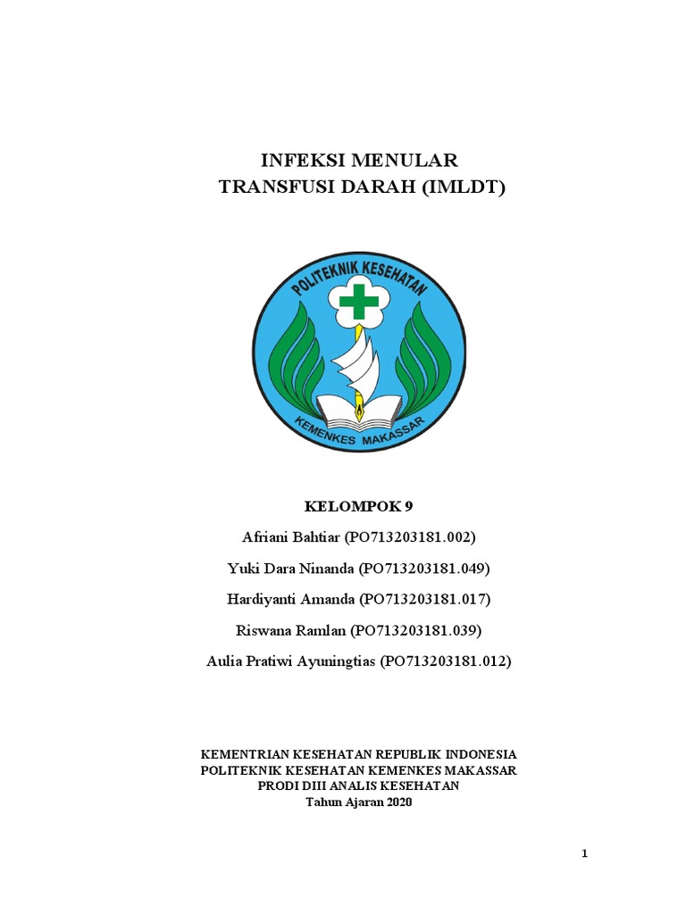 Infeksi Menular Transfusi Darah | PDF | Kesehatan Holistik | Sains ...