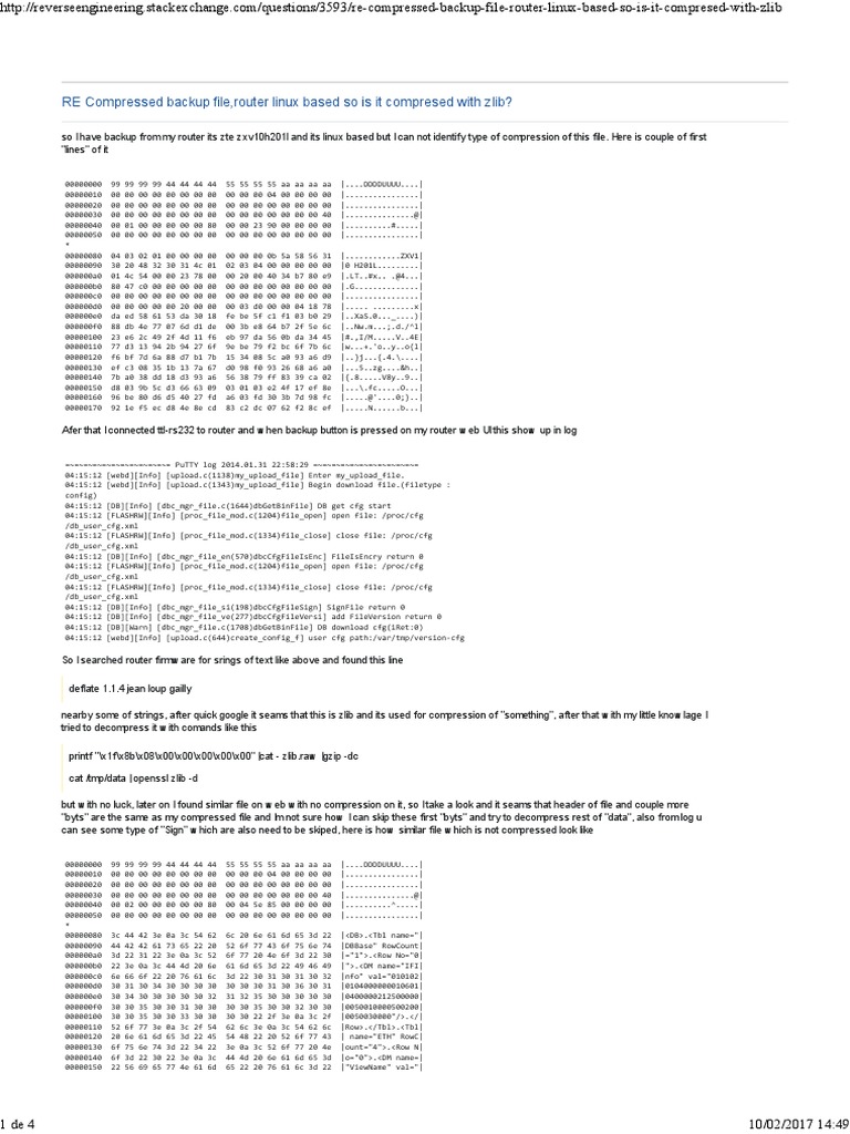 Compressed Backup File, Router Linux Based So Is It Compresed With Zlib | Download Free PDF ...