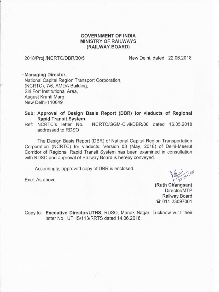 NCRTC RRTS DBR Approval | PDF