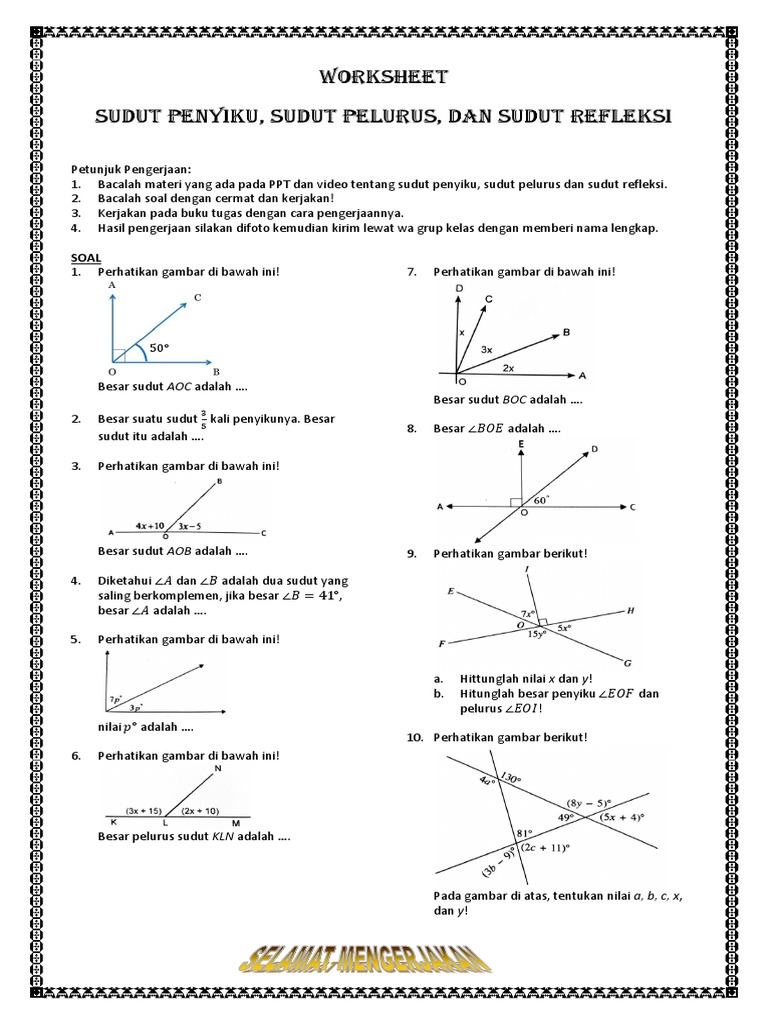Worksheet Pertemuan 2 - Penyiku Pelurus | PDF
