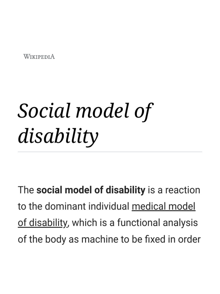 Understanding the Social Model of Disability | PDF | Disability ...