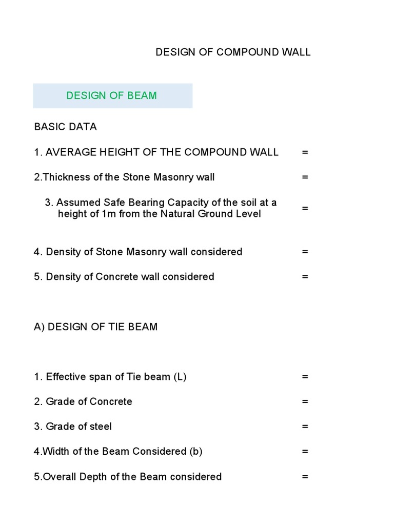 Compound Wall Design | PDF | Beam (Structure) | Column