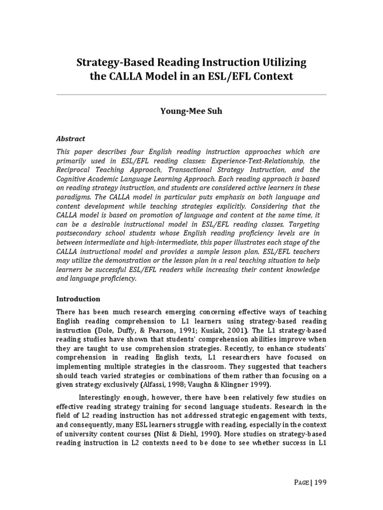 CALLA Model PDF | PDF | English As A Second Or Foreign Language ...