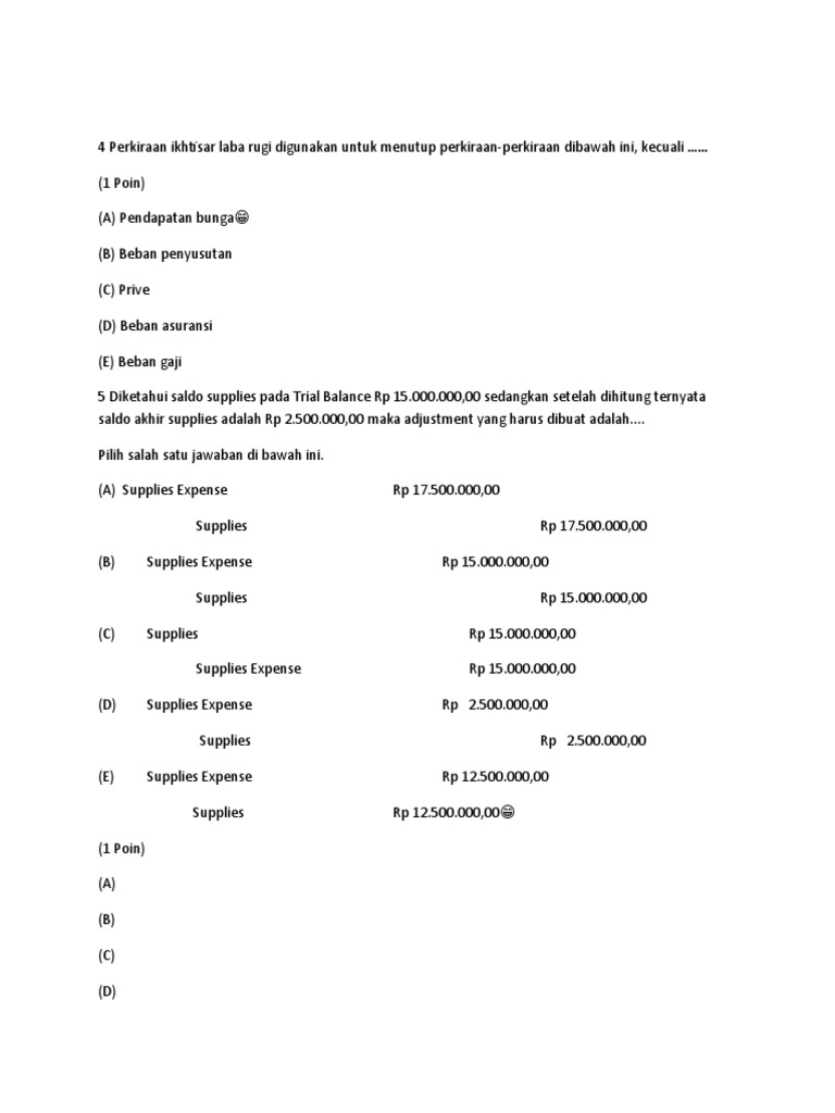 Kuis Akuntansi: Soal dan Jawaban | PDF