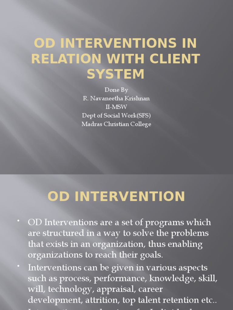 OD Interventions for Client Systems | PDF | Leadership | Behavior ...