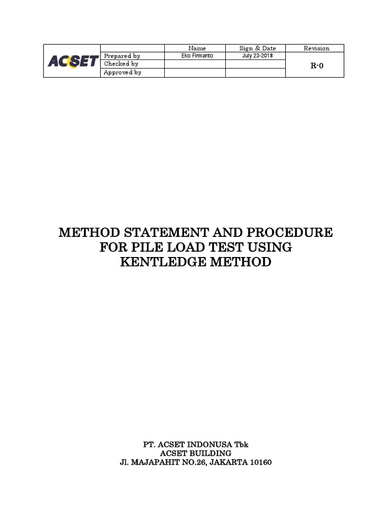 Method Pile Load Test Using Kentledge Method | Download Free PDF | Deep ...