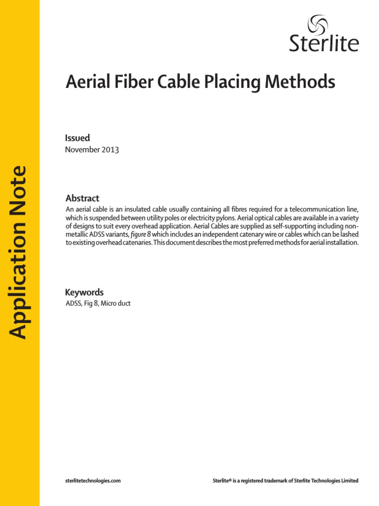 Aerial-Fiber-Cable Laying Procedure PDF | PDF | Optical Fiber | Nature