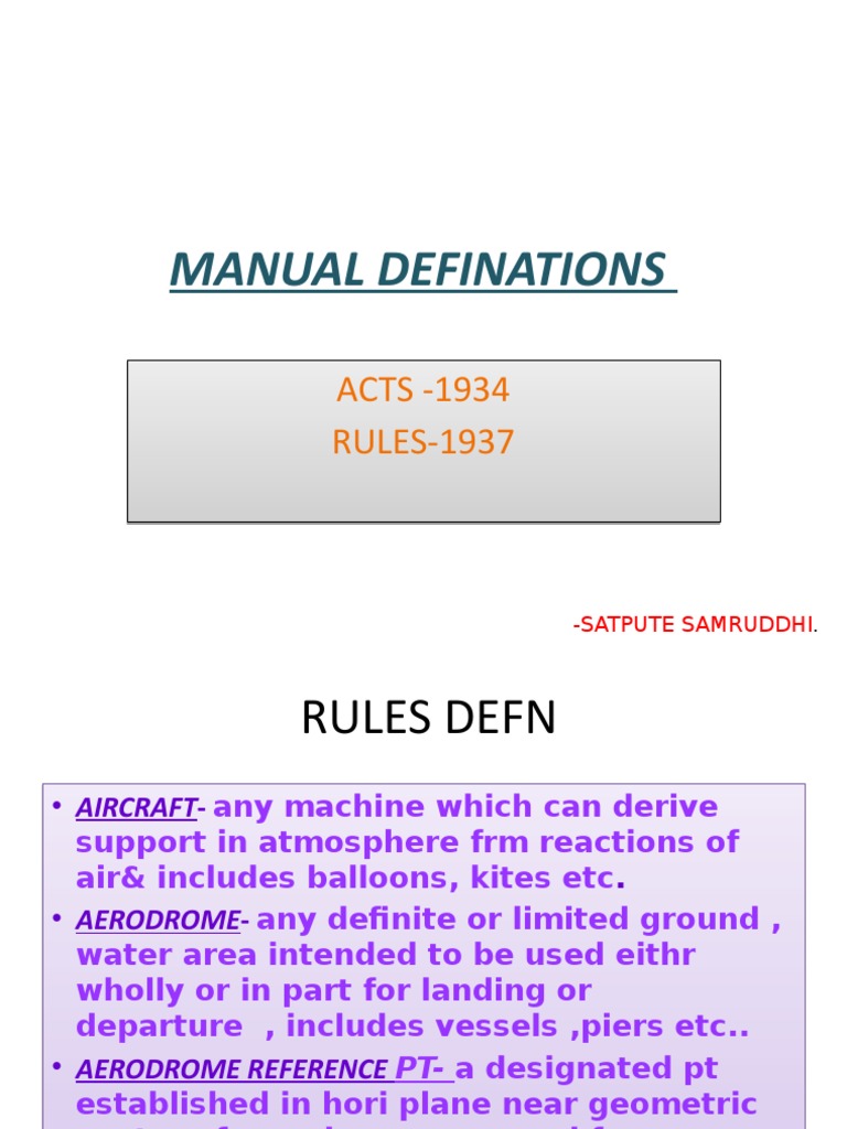 Aircraft Manual (India) | PDF