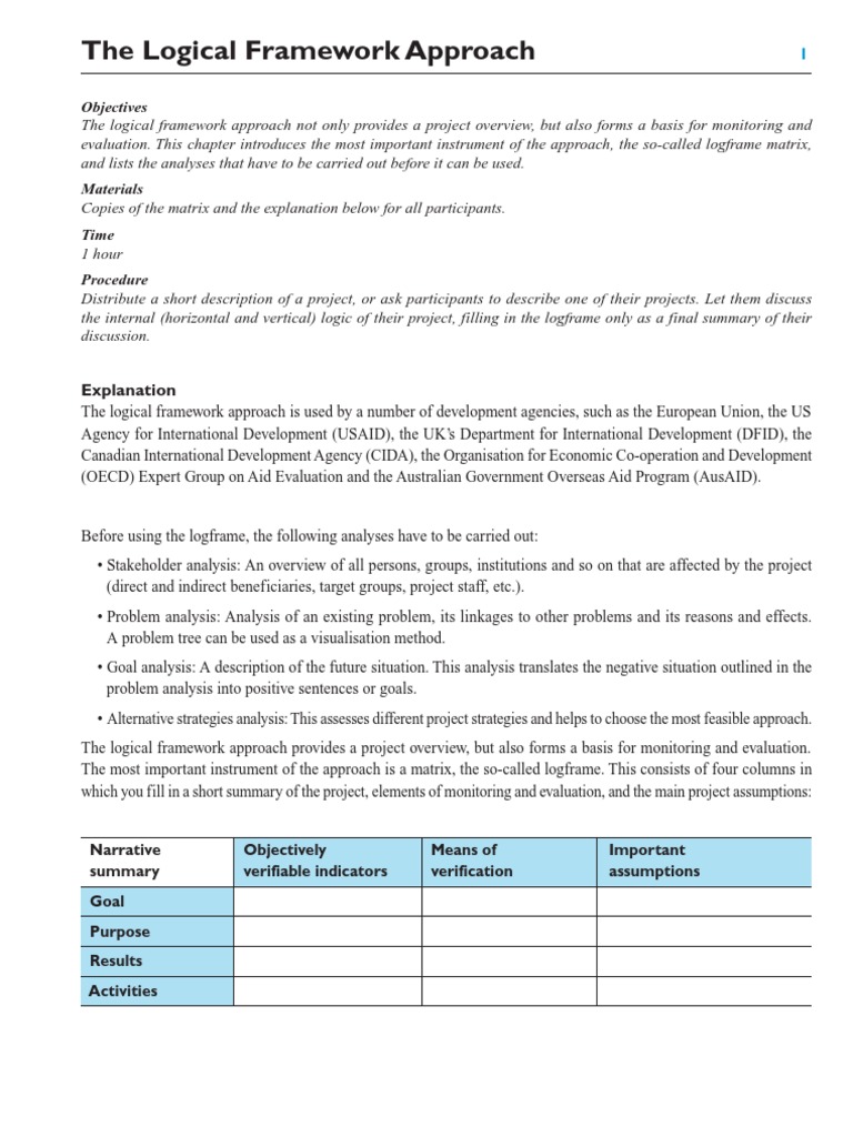 Logical Framework Approach | PDF | Business | Cognition