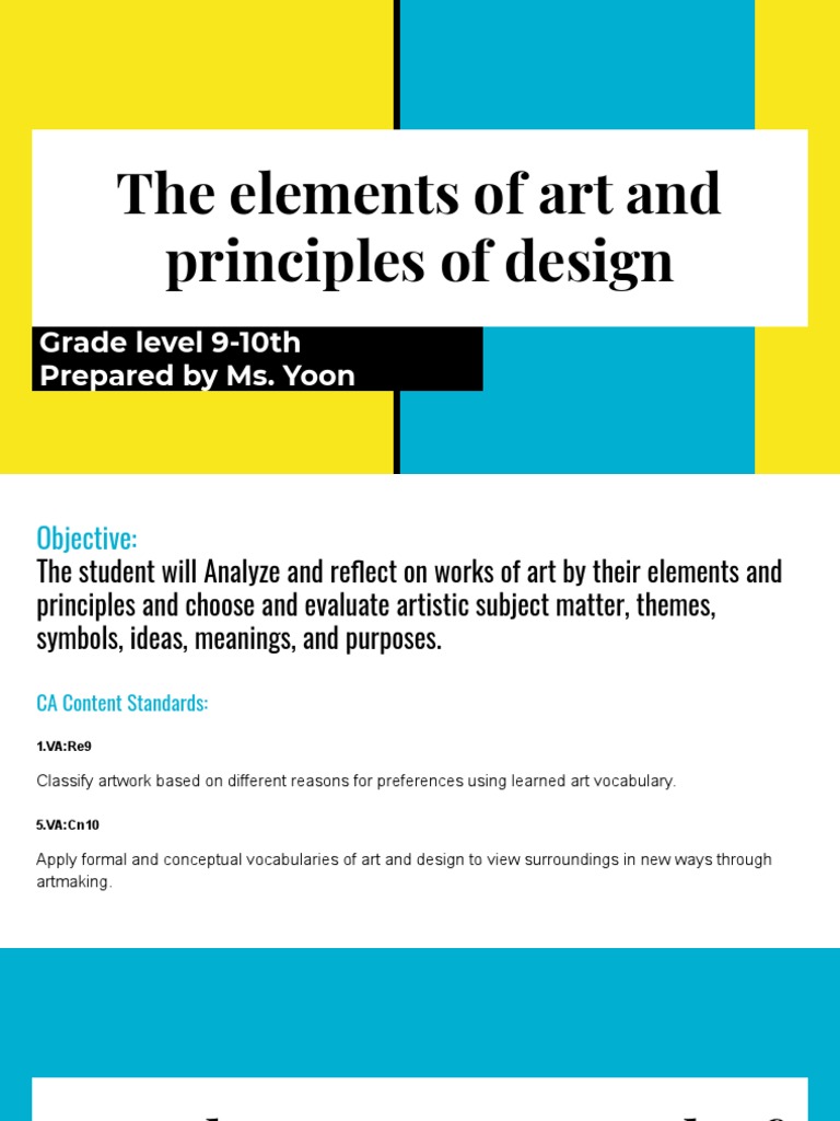 The Elements of Art and Principles of Design | PDF | Art Media | Senses