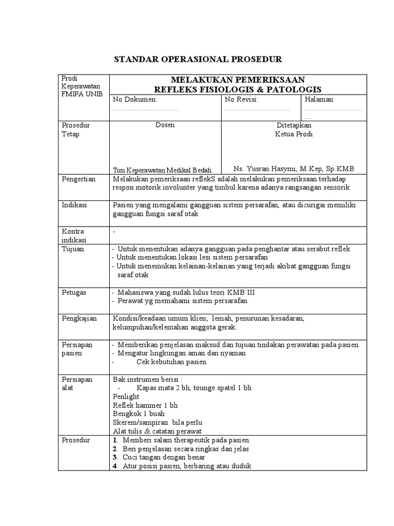SOP Pem - Refleks | PDF