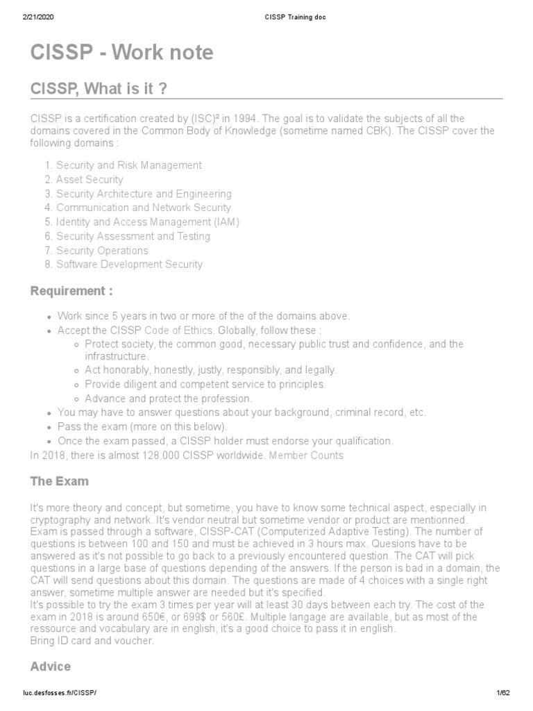 CISSP Note | PDF | Computer Access Control | Access Control