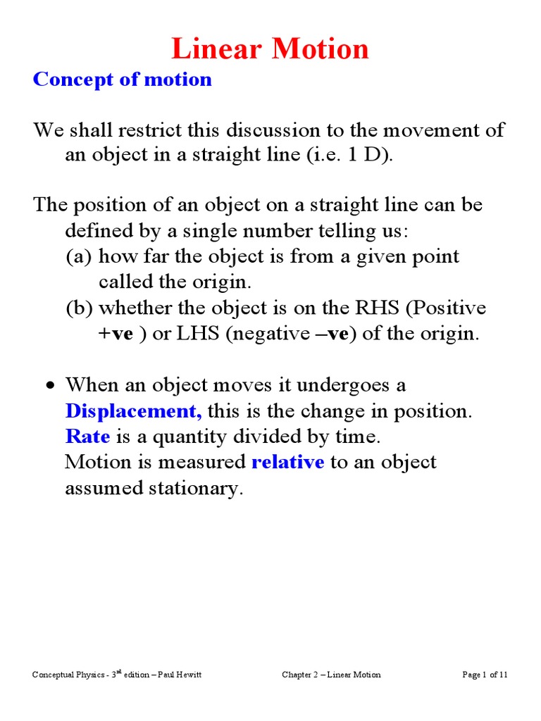 1d Motion Notes | PDF | Speed | Acceleration