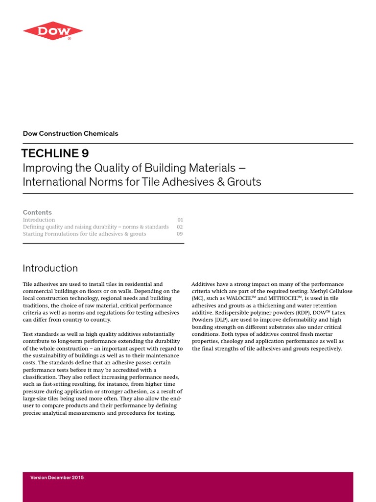 Tile Adhesive Design Mix | PDF | Cement | Adhesive