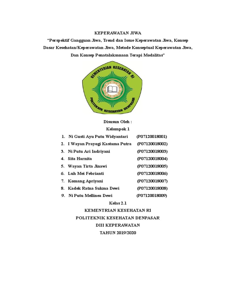 KEPERAWATAN JIWA Kelompok 1 | PDF | Pengembangan Diri