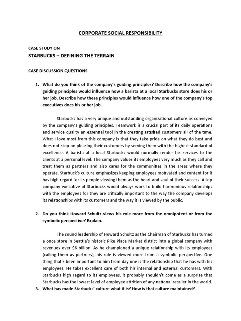 Starbucks Case Study | PDF | Starbucks | Corporate Social Responsibility