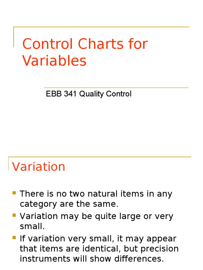 Chapter 3 - Control Chart For Variables | PDF | Mean | Normal Distribution