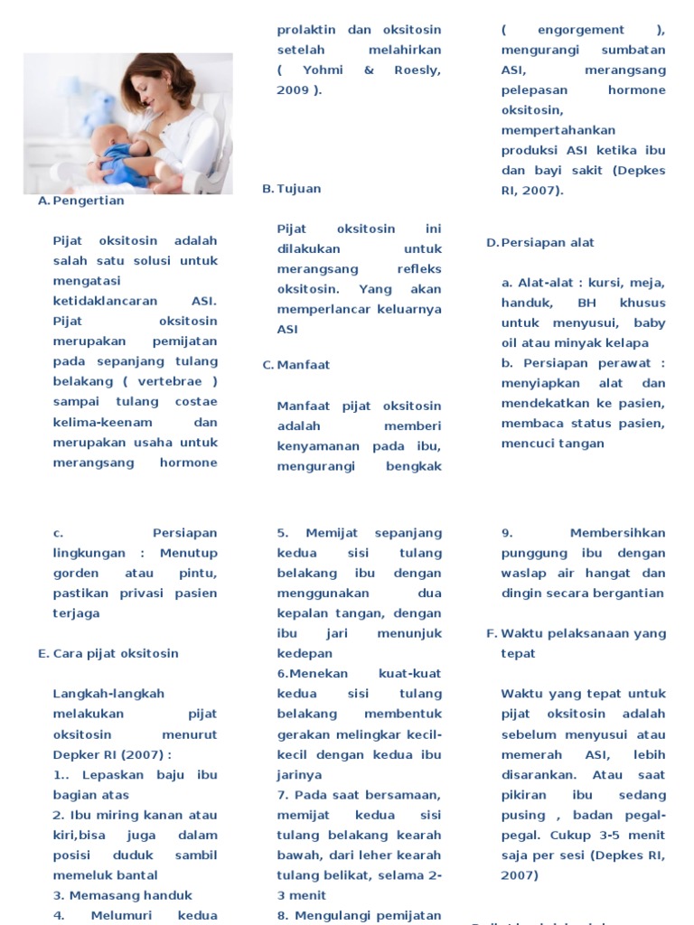 Leaflet Pijat Oksitosin | PDF