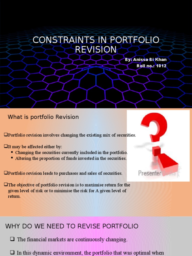 Constraints in Portfolio Revision Techniques | PDF