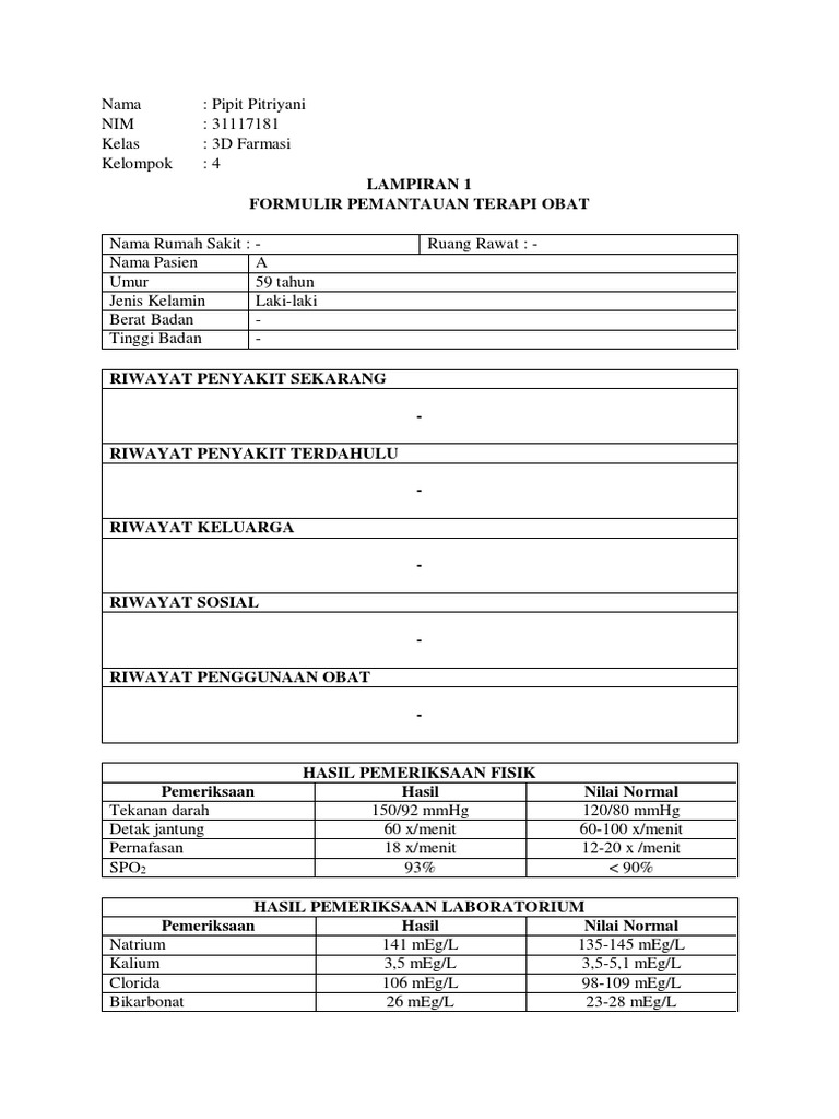 Pemantauan Terapi Obat di Rumah Sakit | PDF