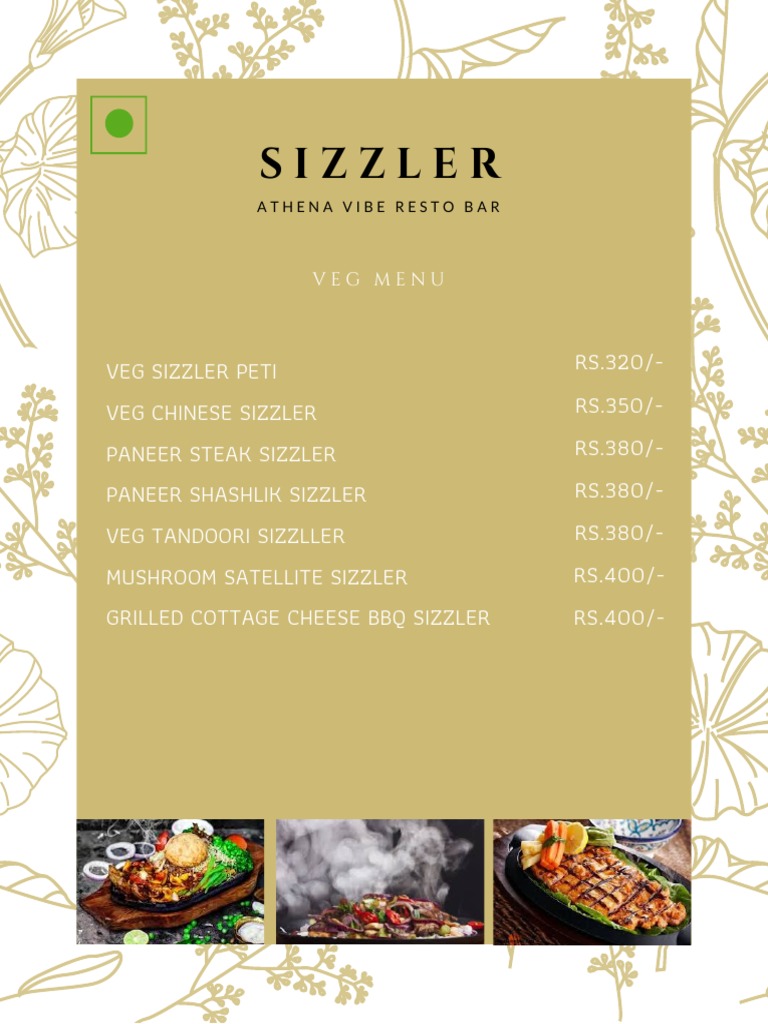 A Variety of Vegetarian and Non-Vegetarian Sizzling Entree Options with ...
