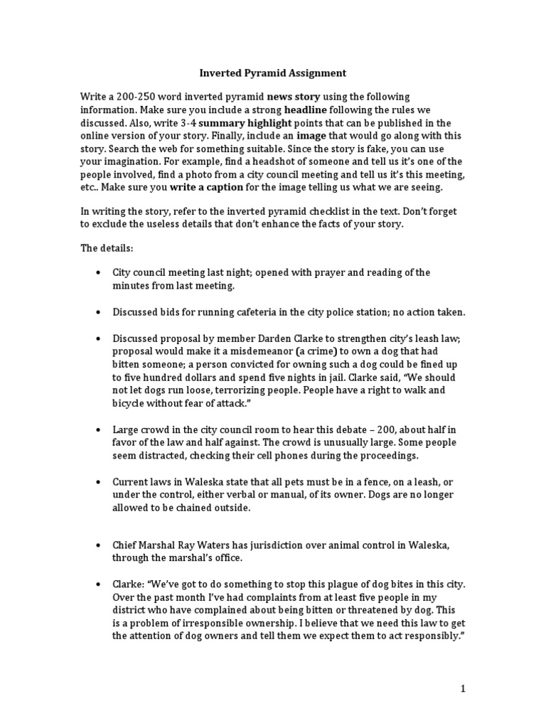 Ch5 Inverted Pyramid Assignment | PDF | Leash | Dogs