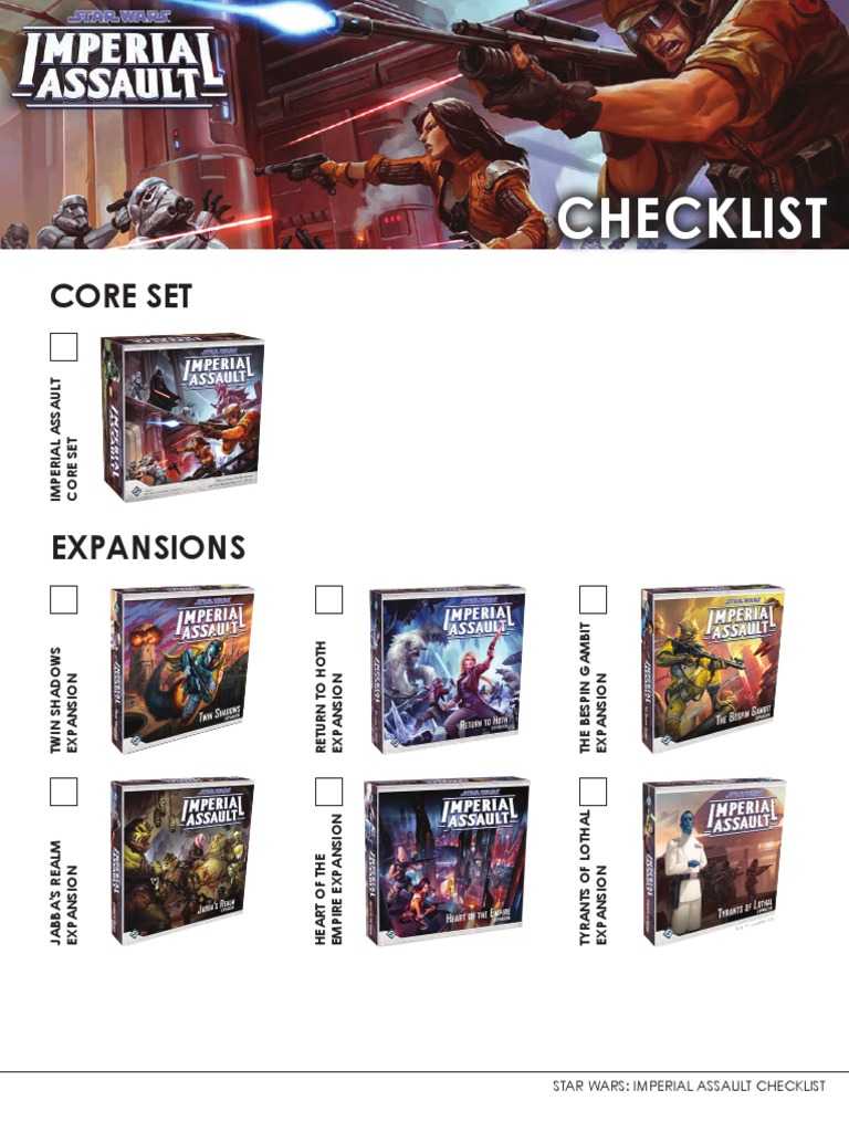 Imperial Assault Visual Checklist v1.1 | PDF | Palpatine | Space Opera