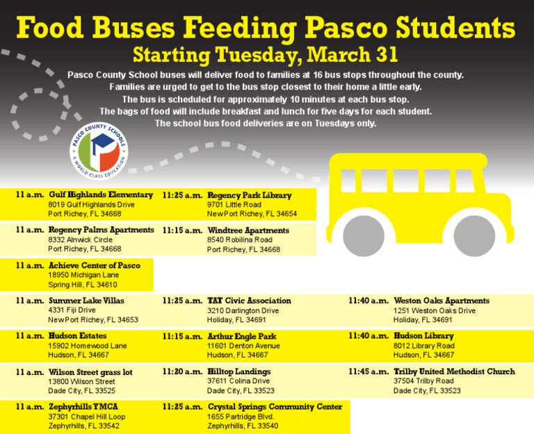 Pasco County Food Bus Sites | PDF