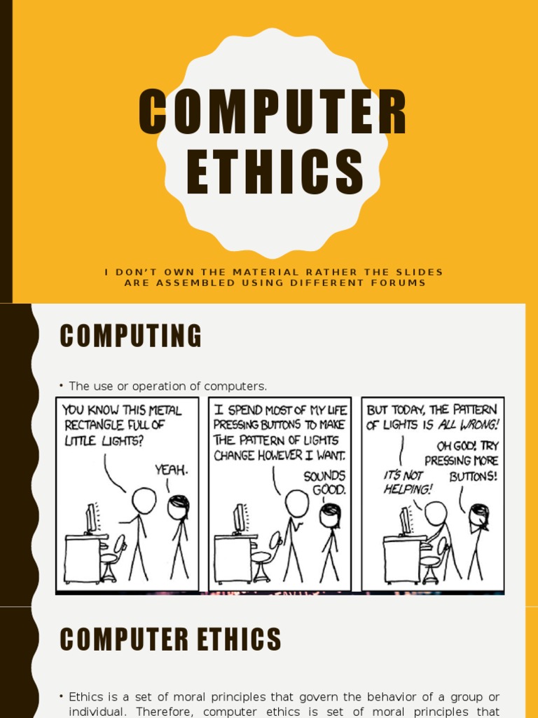 Computer Ethics | PDF | Copyright Infringement | Employment