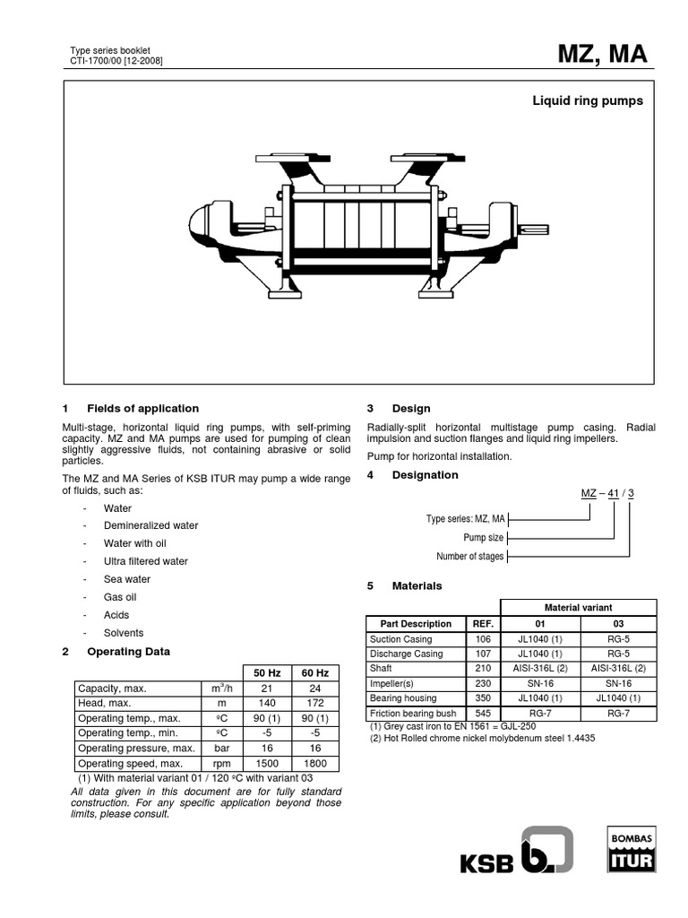 Manual KSB ILN Revisado | PDF | Bearing (Mechanical) | Pump