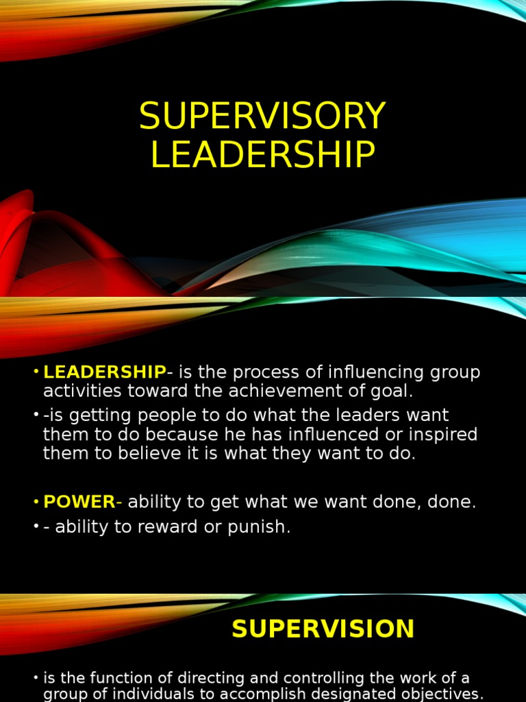 Supervisory Leadership Essentials | PDF | Supervisor | Goal