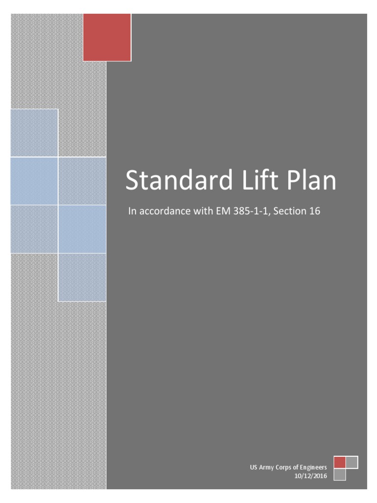 Standard Lift Plan Checklist PDF | PDF | Crane (Machine) | Elevator