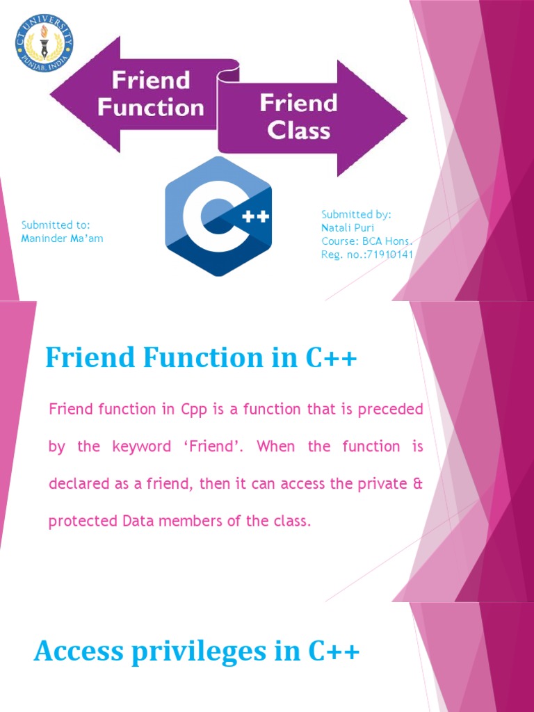 Friend Function And Friend Classes In C Pdf Class Computer Programming C