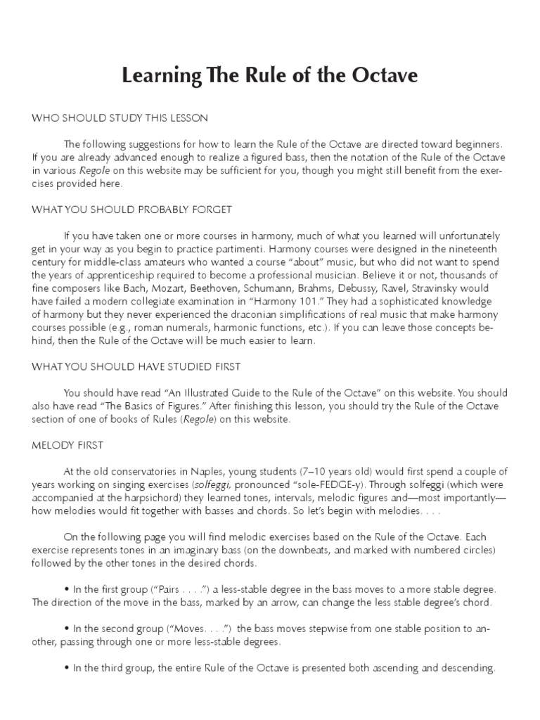 Learning The Rule of The Octave | PDF | Minor Scale | Clef