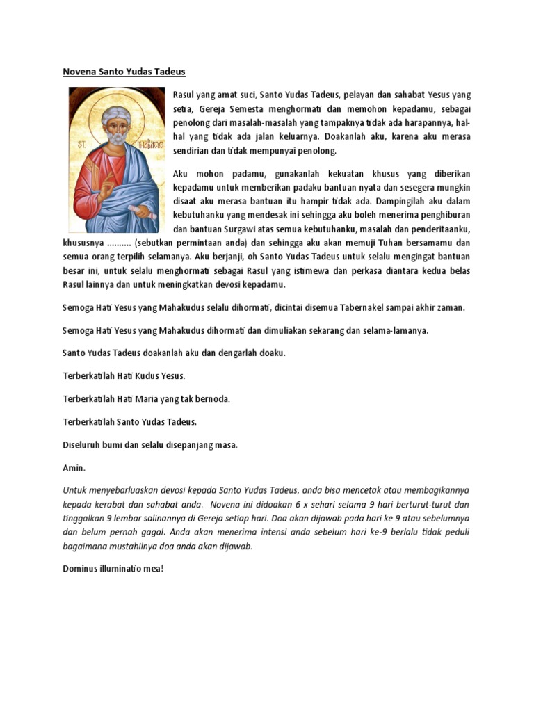 Novena Santo Yudas Tadeus | PDF