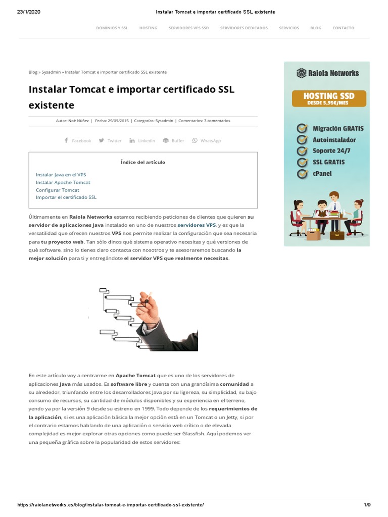Instalar Tomcat y Certificado SSL en VPS | PDF | Java (lenguaje de programación) | Servidor web