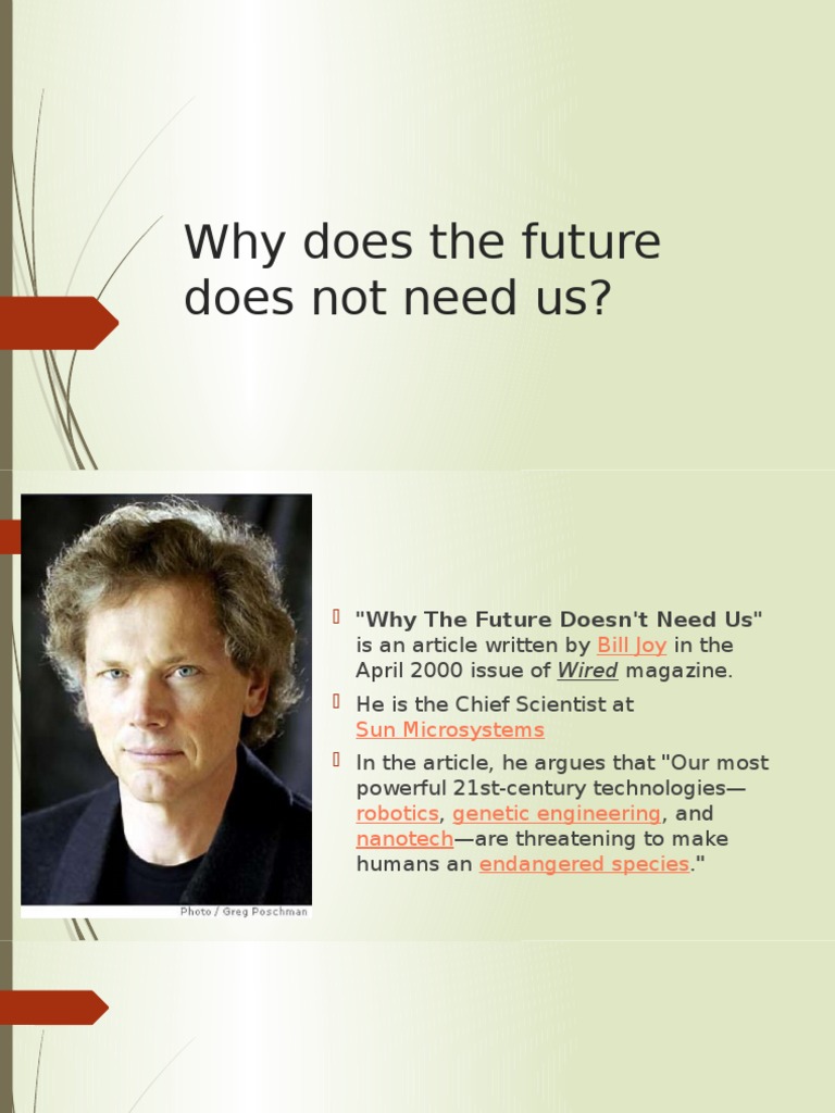 Why Does The Future Need Us. | PDF | Robot | Robotics