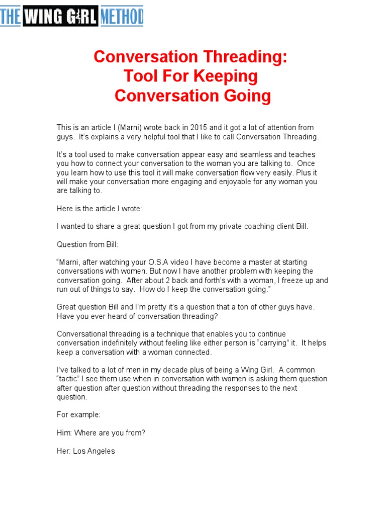 Conversation Threading Article | PDF | Conversation