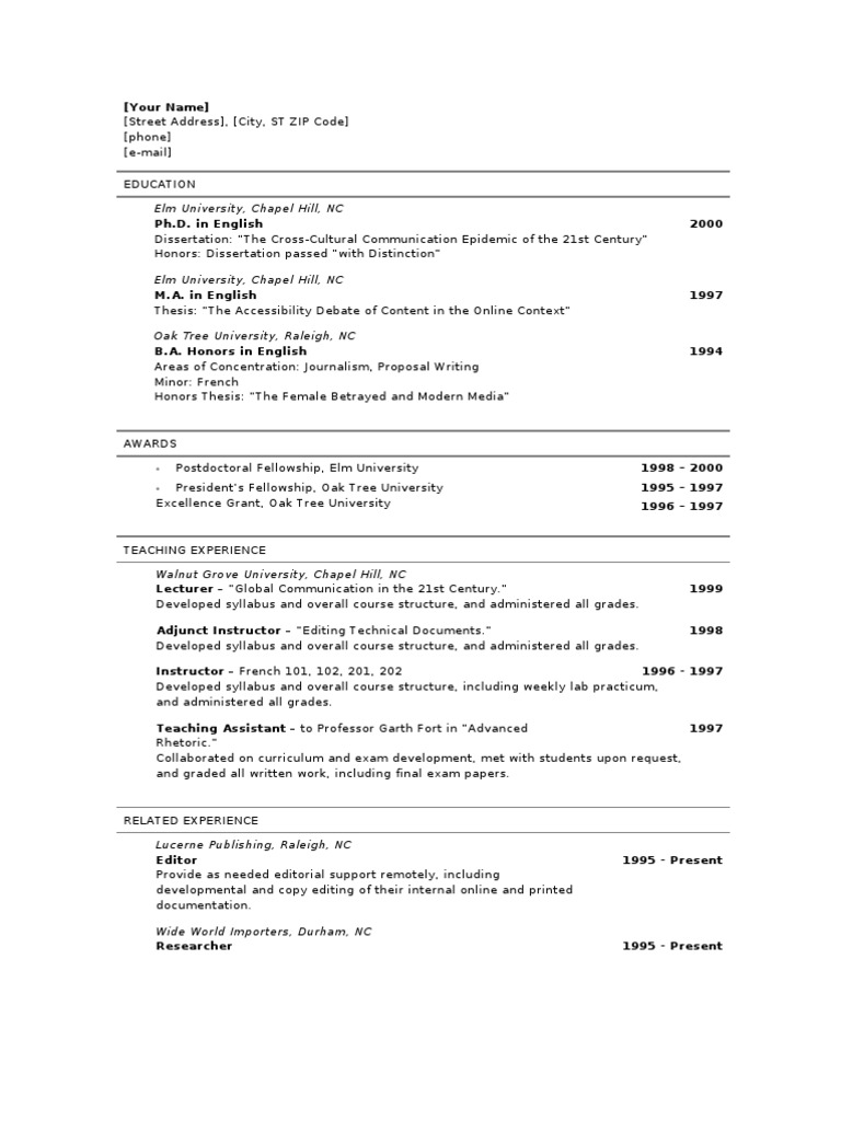 CV Format | PDF | Computer Programming | Thesis
