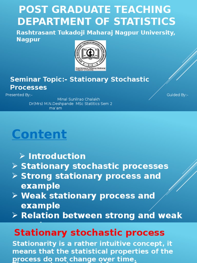 Stationary Stochastic Processes | PDF | Stationary Process | Stochastic ...
