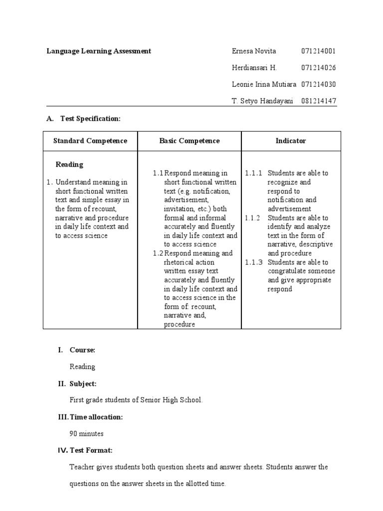 Language Learning Assessment Guide | PDF | Language Arts & Discipline