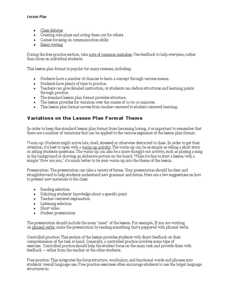 Effective ESL Lesson Plan Guide | PDF | Lesson Plan | Reading Comprehension