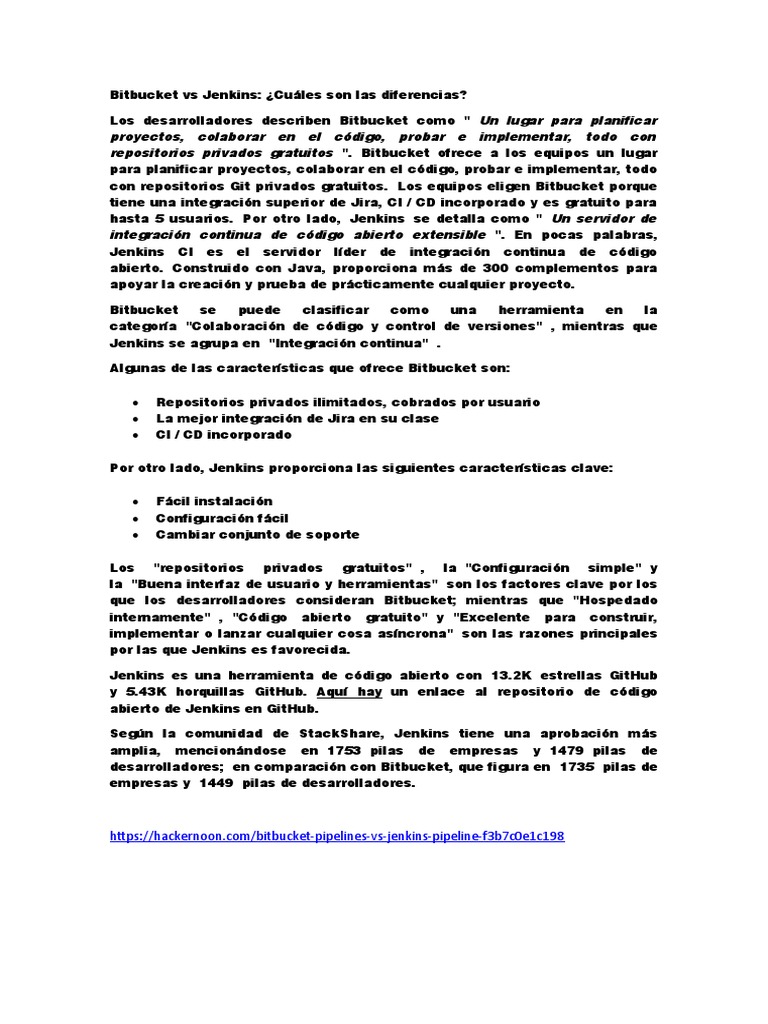 Bitbucket Vs Jenkins Diferencias Clave Pdf Eclipse Software 4889