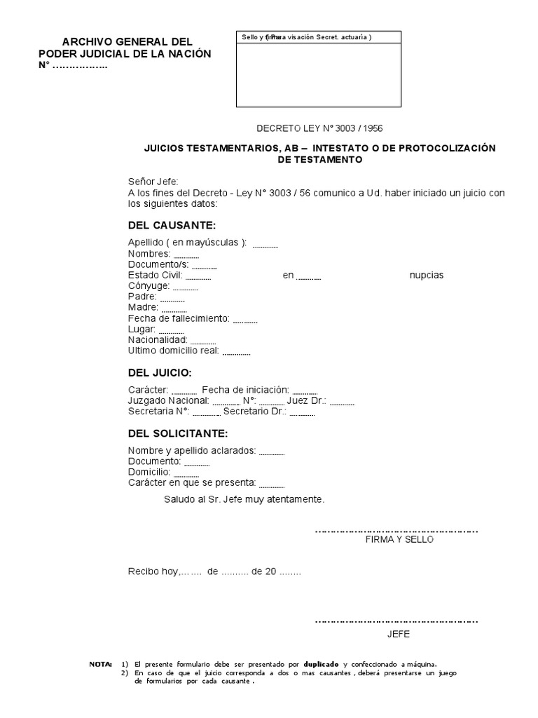 Formulario Dec 3003-56 | PDF | Justicia | Crimen y violencia