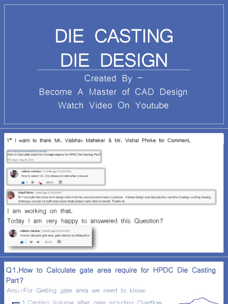 Howtocalculategatearearequireforhpdcdiecastingpart 191027122127 | PDF | Metals | Casting ...