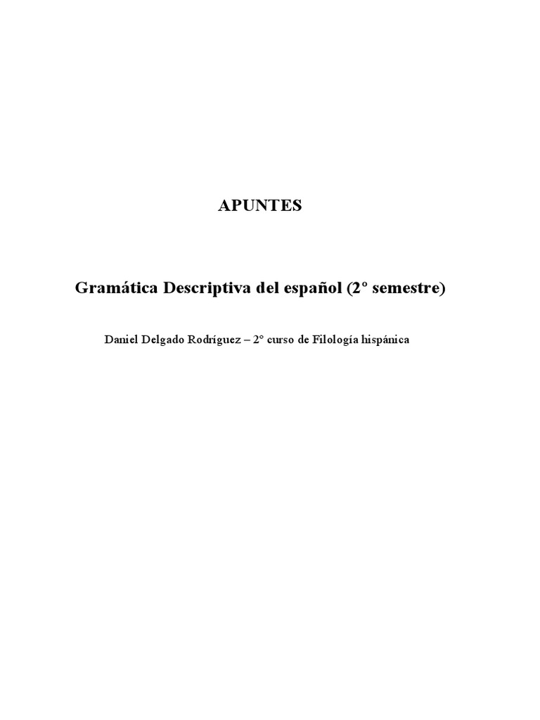 Gramática descriptiva: Categorías funcionales | PDF | Oración ...