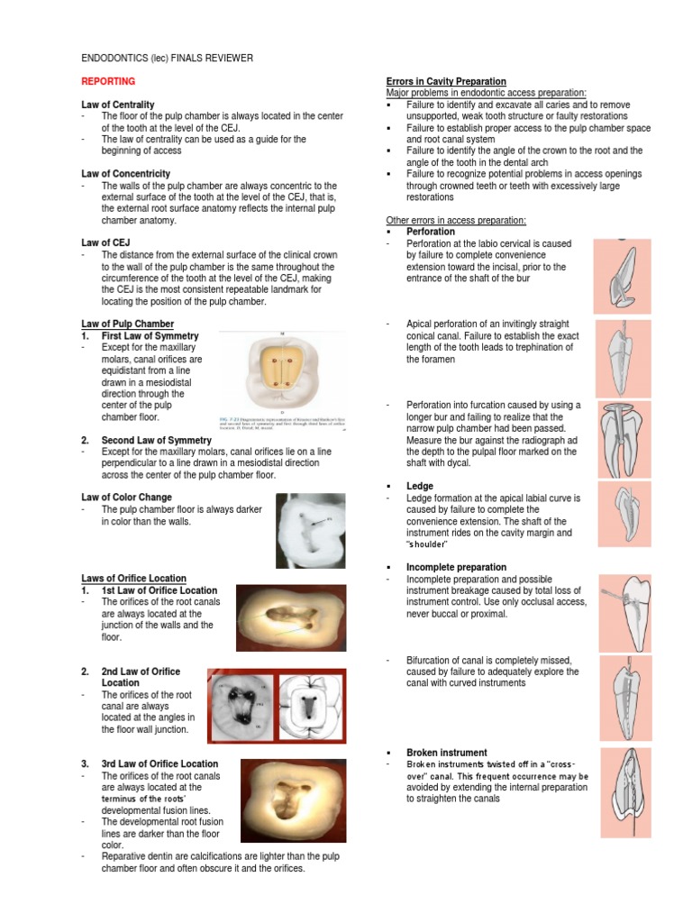 ENDO Lec FINALS | PDF | Dentistry | Dentistry Branches